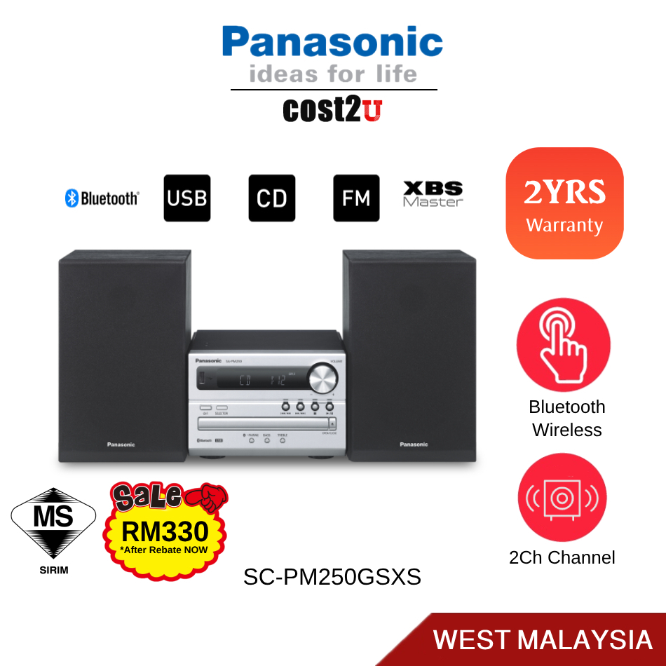 Panasonic CD Micro System | SC-PM250 SC-PM250GSXS (DVD Player Home ...