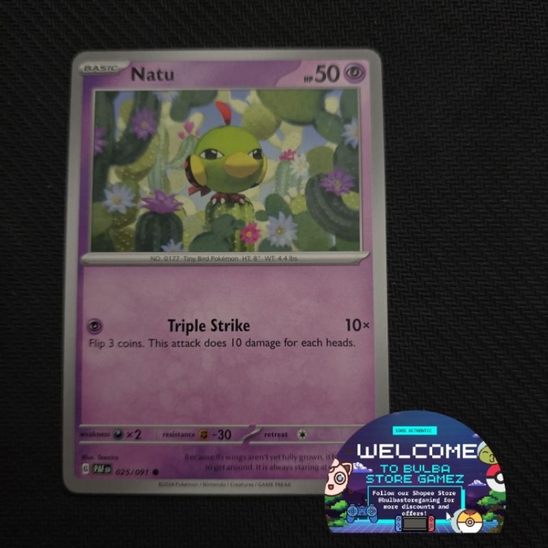 Natu 025/091 SV4.5 Paldean Fates PAF Pokémon TCG Card Game Scarlet ...