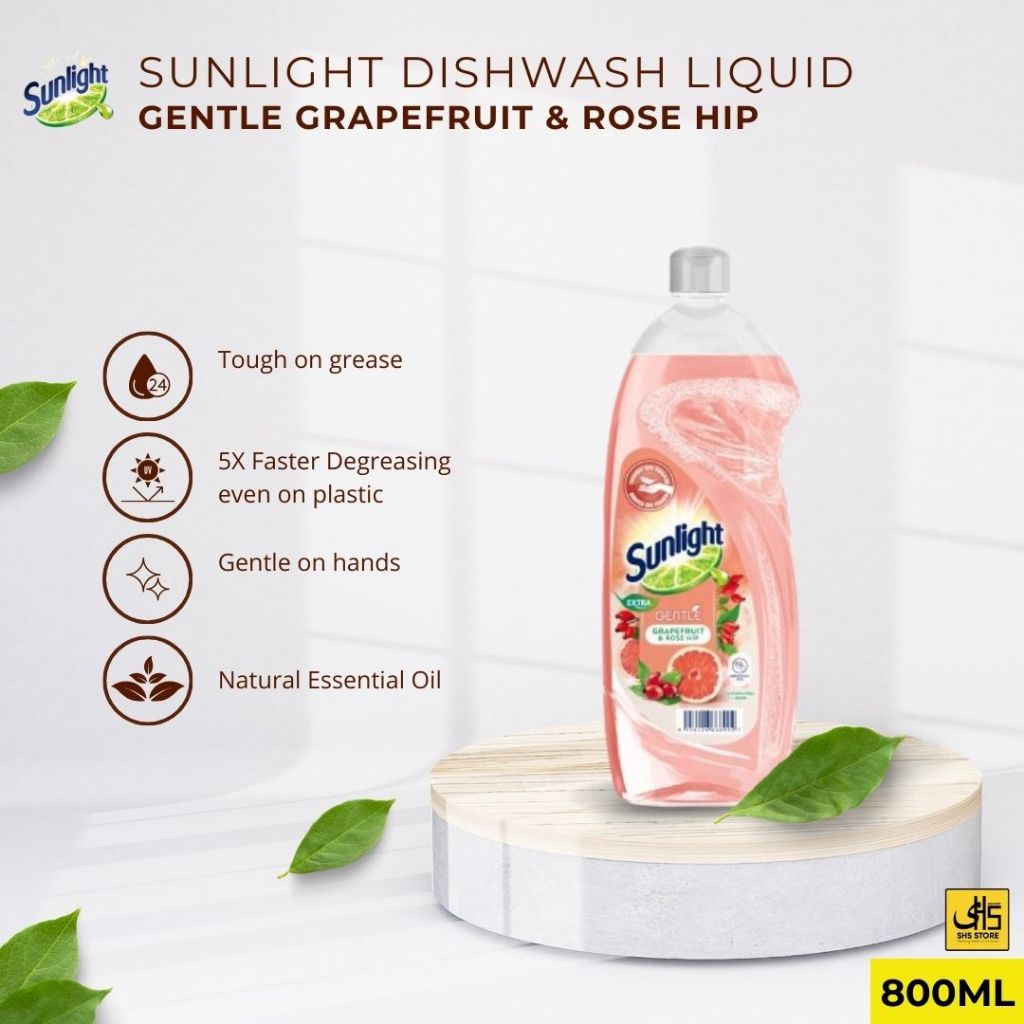 Sunlight Dishwasher Liquid Gentle Grapefruit & Rose Hip (800ml ...