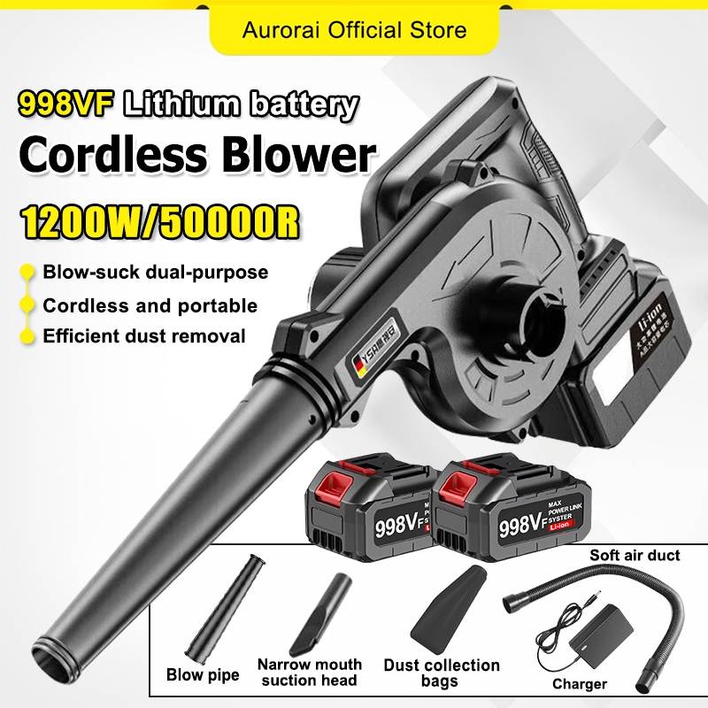 998VF Portable Electric Cordless Air Blower & Vacuum 2 in 1 Leaf Blower ...