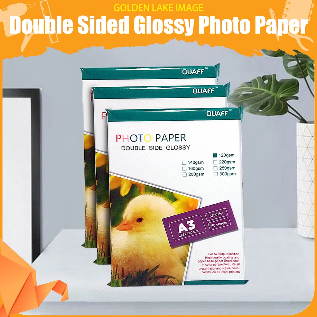 QUAFF Double Sided Glossy Photo Paper A3 Size 120gsm 220gsm 250gsm（50 ...