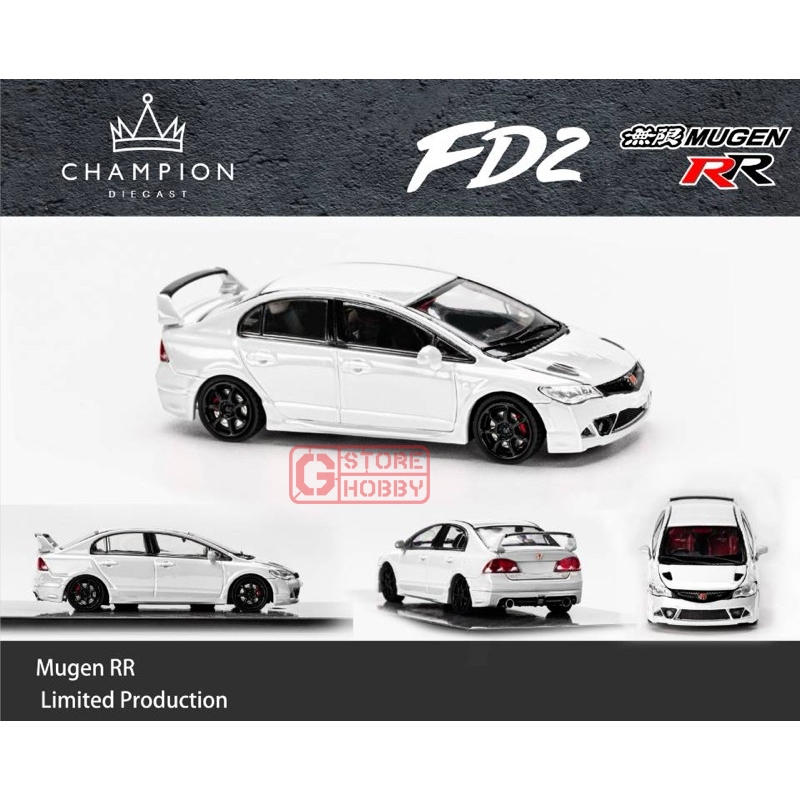 Champion Diecast 1/64 Honda Civic FD2 Mugen RR - WHITE | Shopee Malaysia