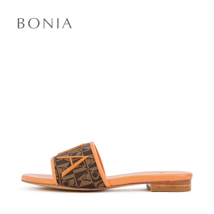 Bonia Orange Mare Monogram Slide Sandals | Shopee Malaysia
