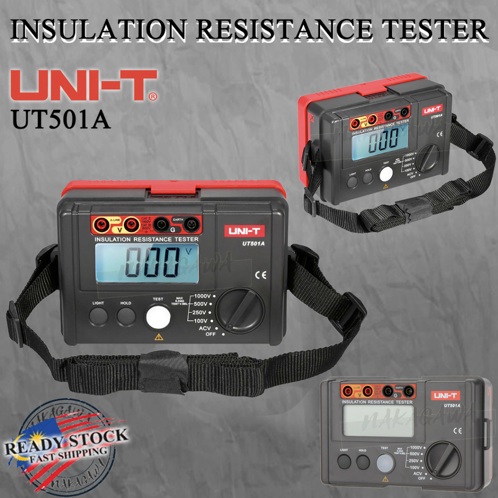 UNI-T UT501A 1000V INSULATION EARTH GROUND RESISTANCE METER AUTO RANGE ...