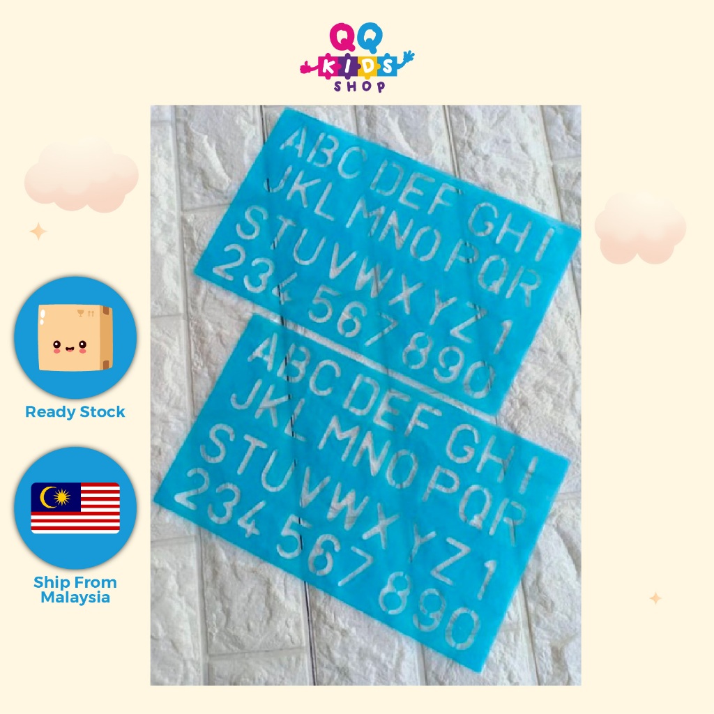 Abc & 123 Ruler Design For Children Pembaris Abc Stencil Alphabet ...