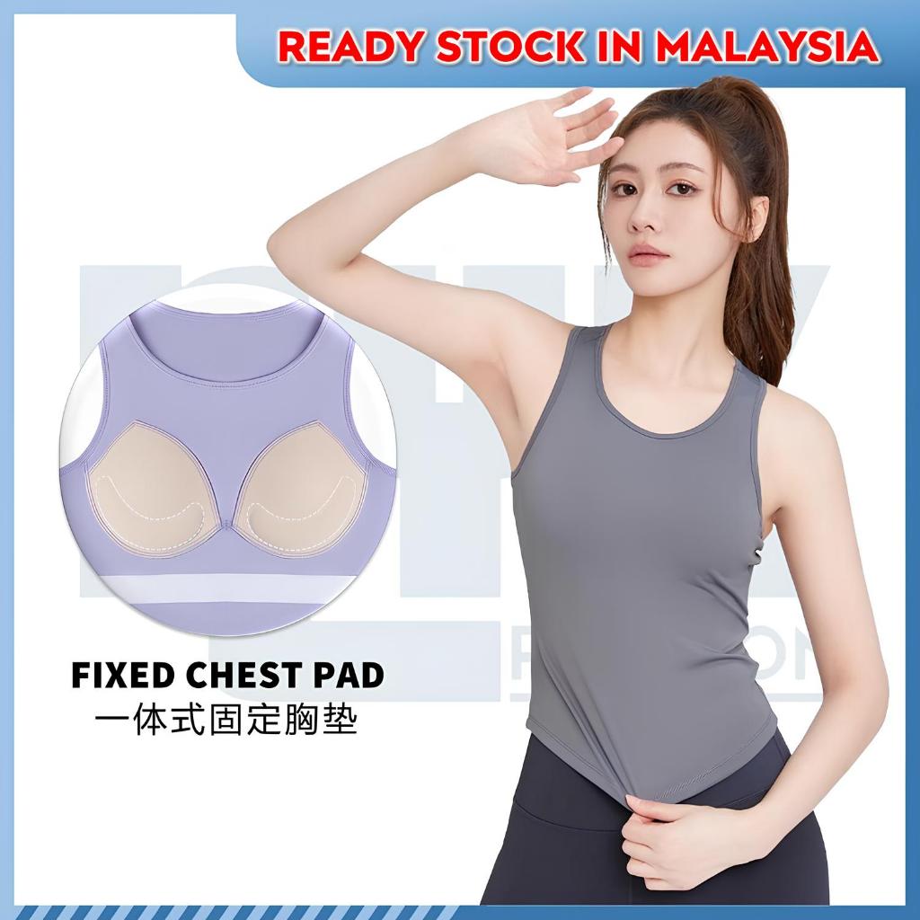 Women Racerback Yoga Tank Tops with Fixed Chest Pad Slim Fit Sports ...