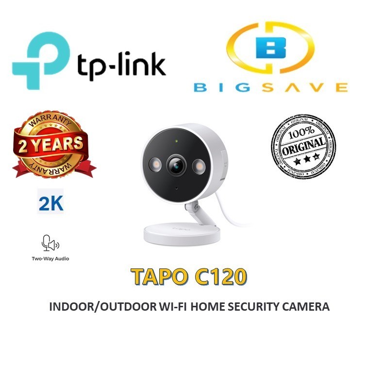 TP-LINK TAPO C120 2K INDOOR/OUTDOOR WI-FI HOME SECURITY CAMERA | Shopee Malaysia