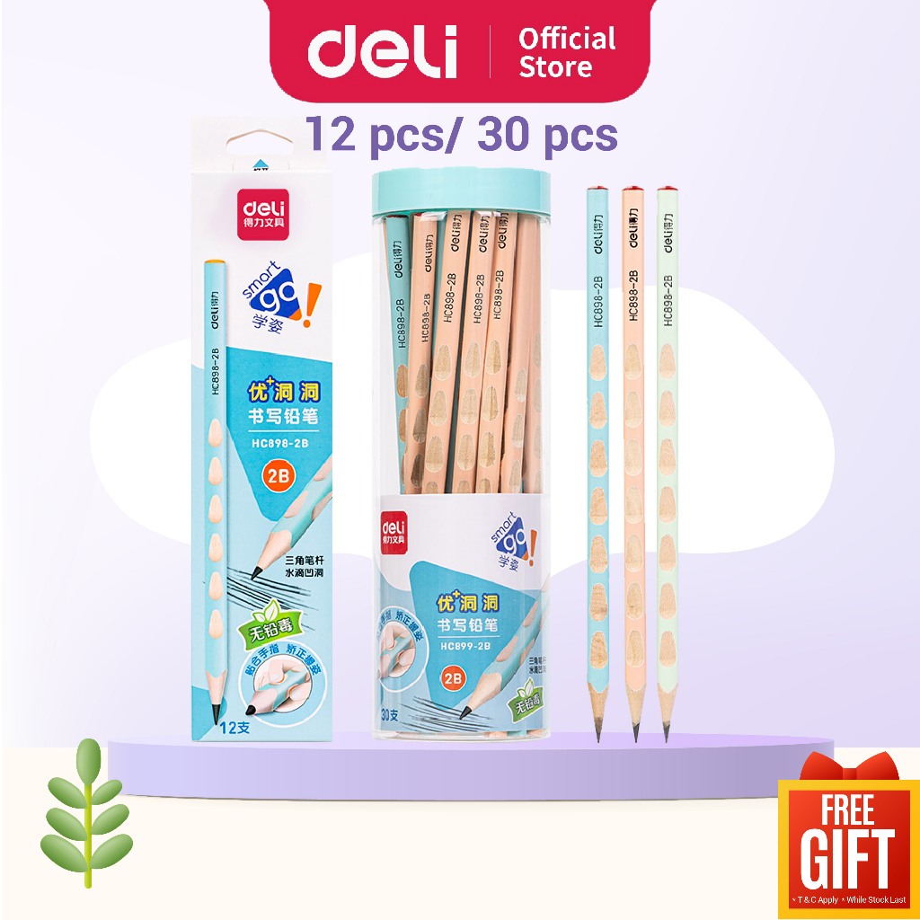 Deli Graphite Pencil Triangular barrel Easy to Hold for Kids a Box with ...