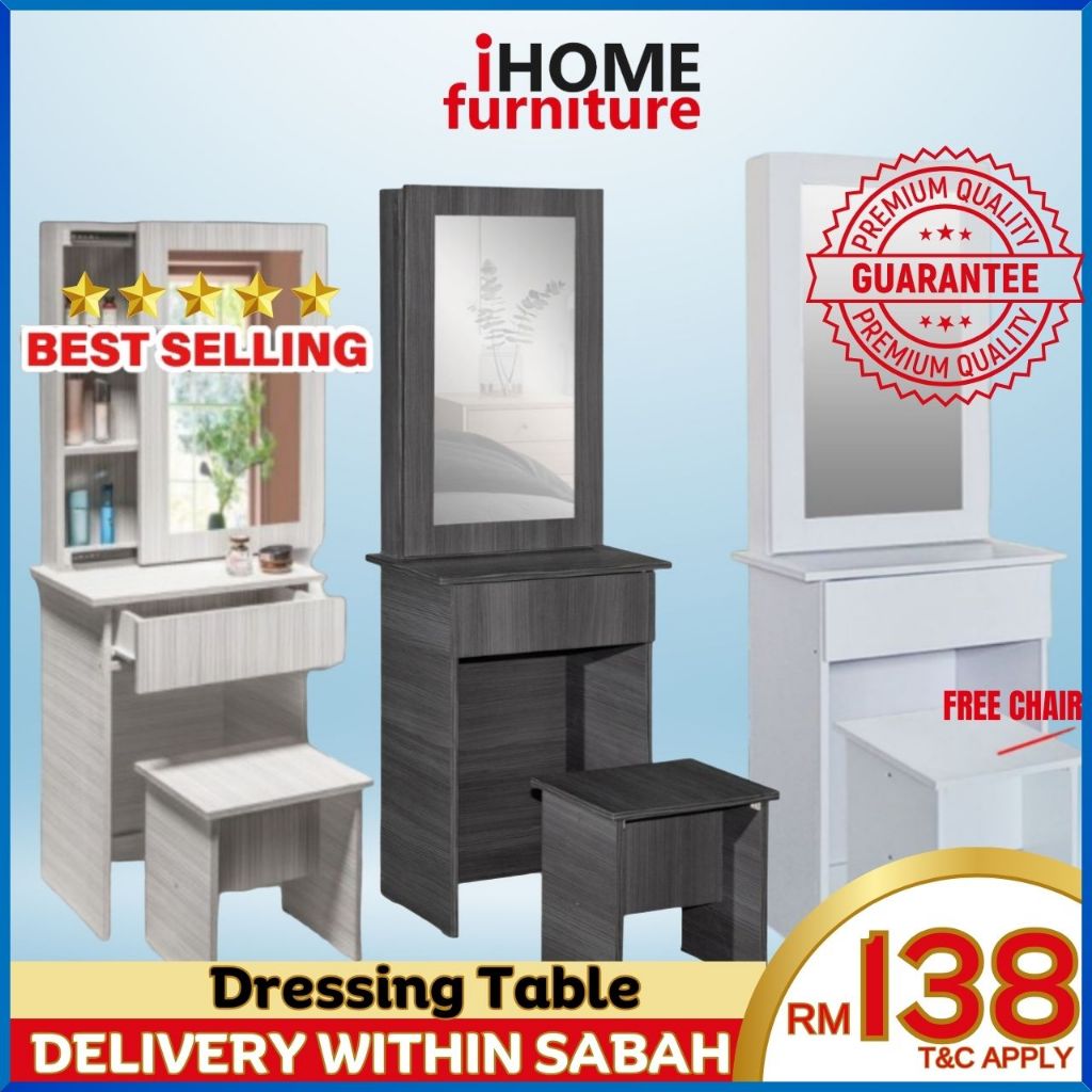 iHOME FURNITURE SABAH 🔥READY STOCK🔥 Dressing Table with Mirror and ...
