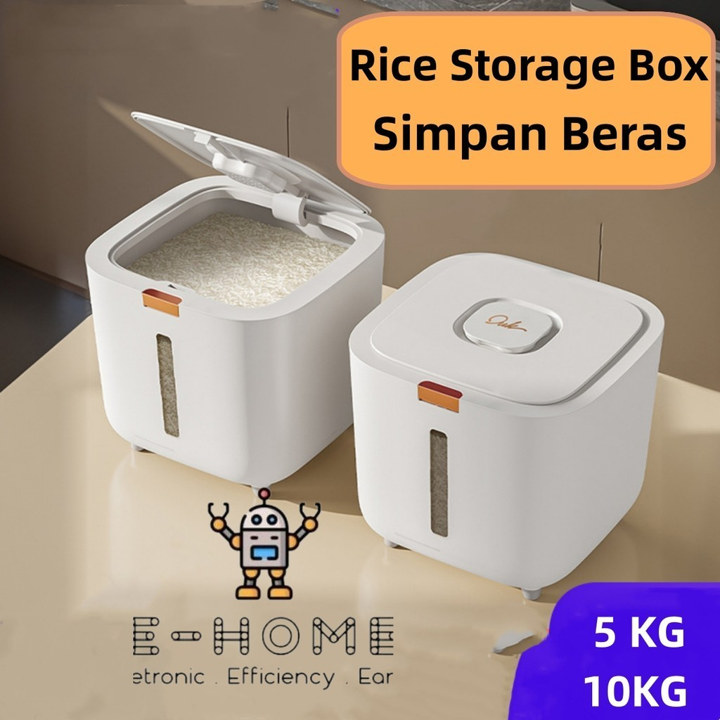 ASCOR Rice Storage Box (5Kg, 10Kg) Rice Bucket Grain Rice Dispenser ...