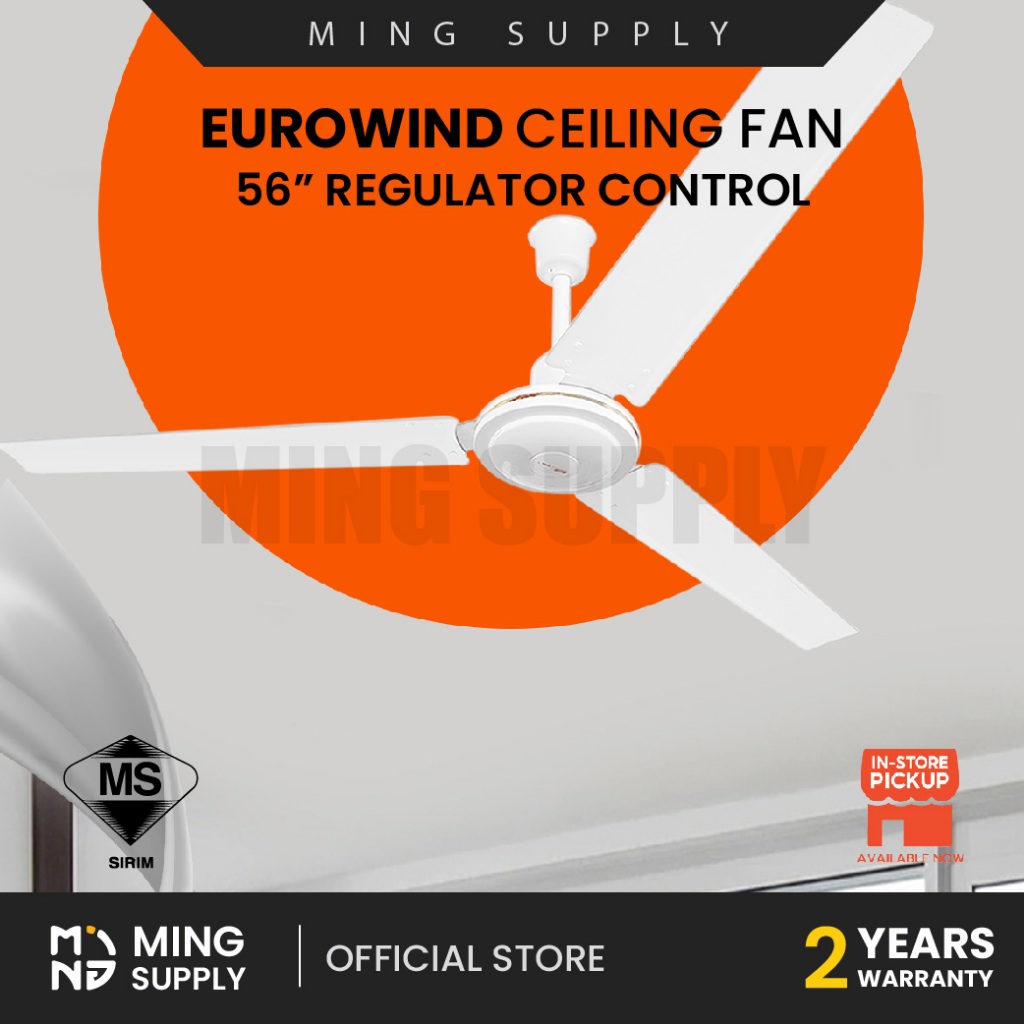 MS_ SIRIM EUROWIND Ceiling Fan 56" Fans 3 Metal Blades 5 Speed Motor ...