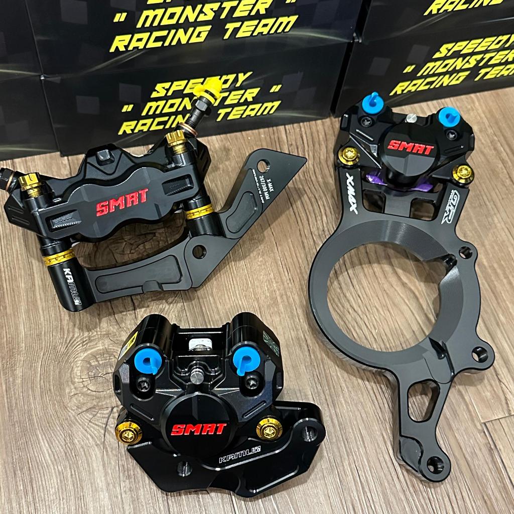 XMAX V1 V2 V3 ORIGINAL SMRT FRONT CALIPER 4POT REAR 2POT RED LOGO ...