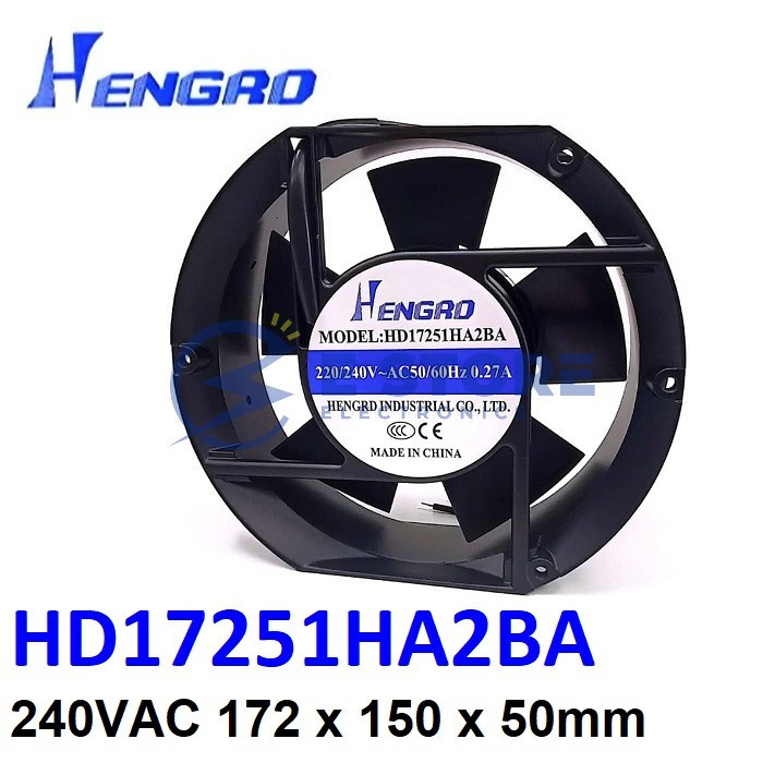 HENGRD 240VAC Axial Blower Fan with Ball Bearing 170 x 150 x 50mm (HD17251HA2BA) | Shopee Malaysia
