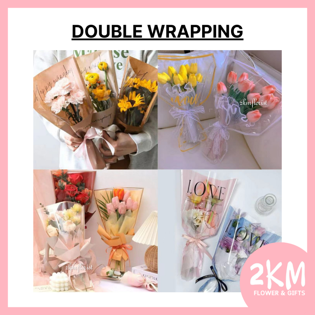 (5/20/30/50PCS) DOUBLE WRAPPING Waterproof Flower Paper Bouquet Gift ...