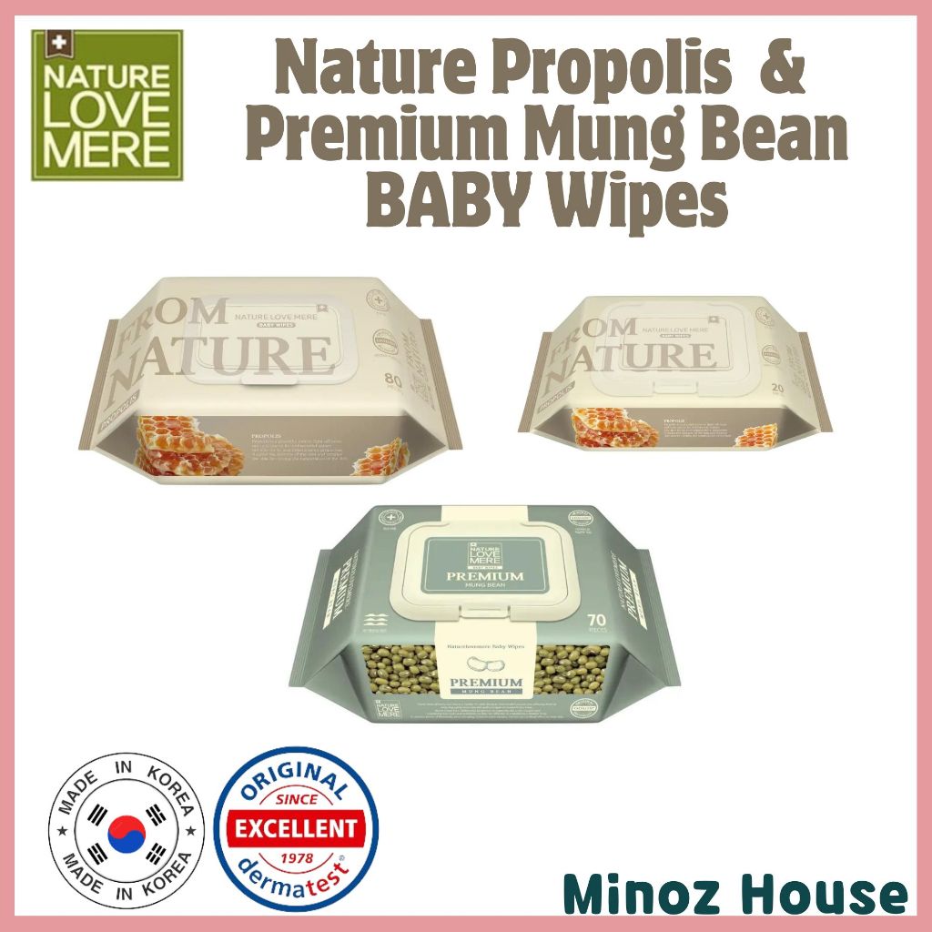 NATURE LOVE MERE NATURE PROPOLIS BABY WET WIPES & PREMIUM MUNG BEAN ...
