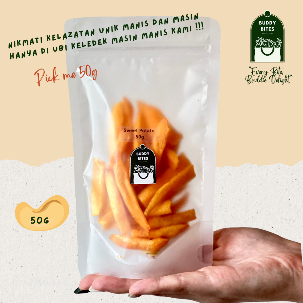 BUDDYBITES Premium Keledek Keropok Ubi 50g Premium Sweet Potato Chips ...