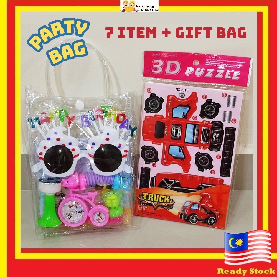 7in1 with Transparent Gift Bag Kids Party Pack Set Kindergarten ...