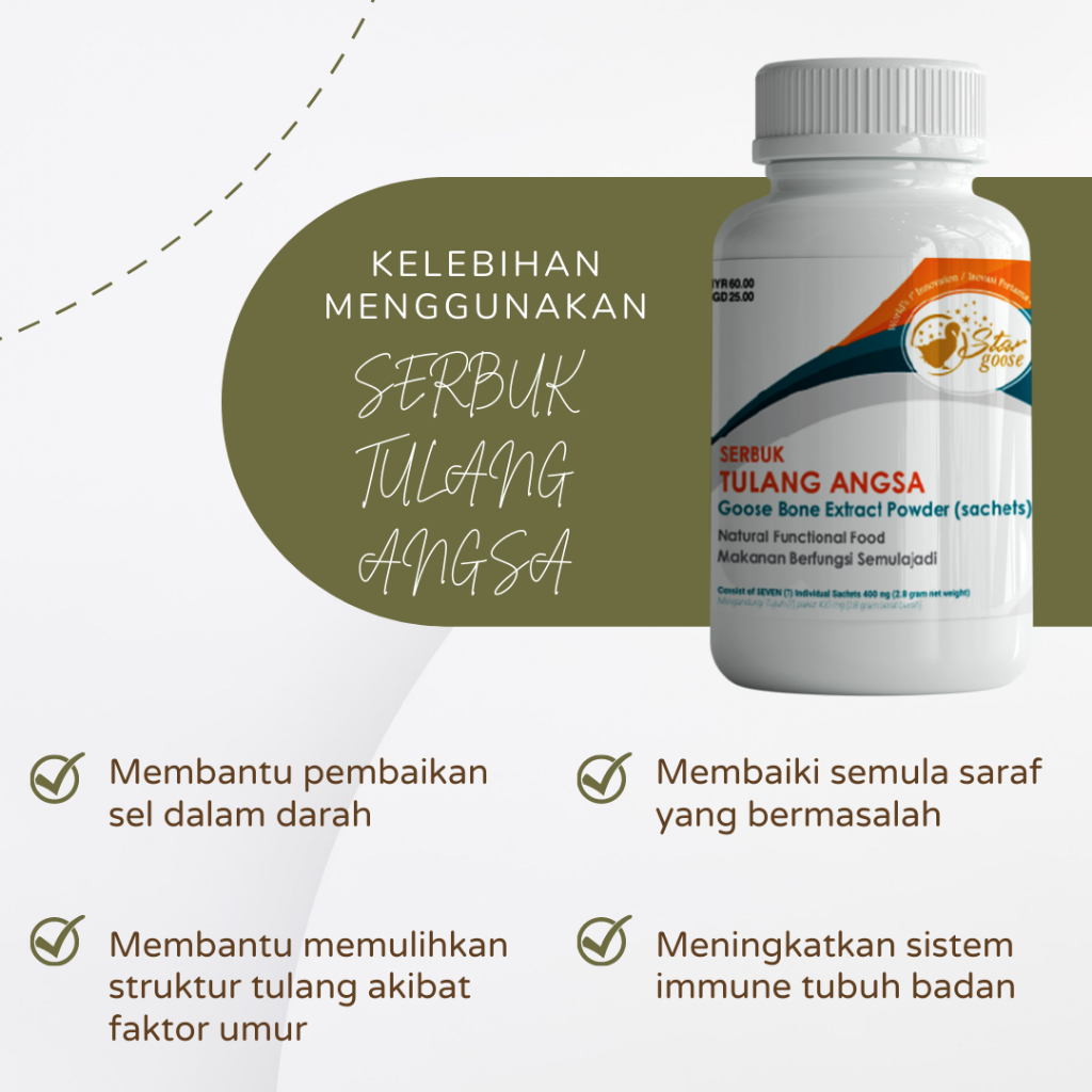Serbuk Tulang Angsa Goose Bone Extract Powder 20Kapsul Sakit sendi otot ...