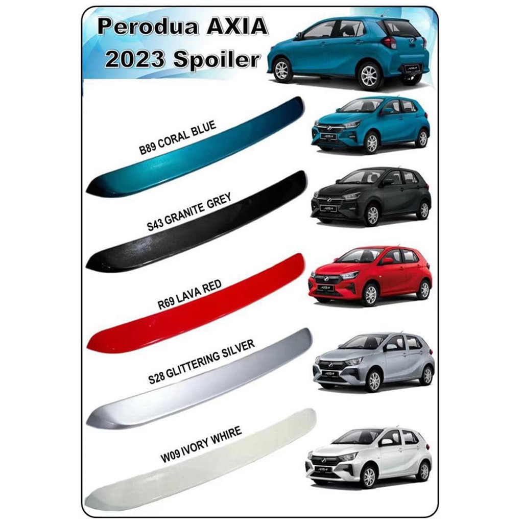 DC- Perodua Axia 2023-2024 OEM Gear Up ABS With Paint Spoiler | Shopee ...