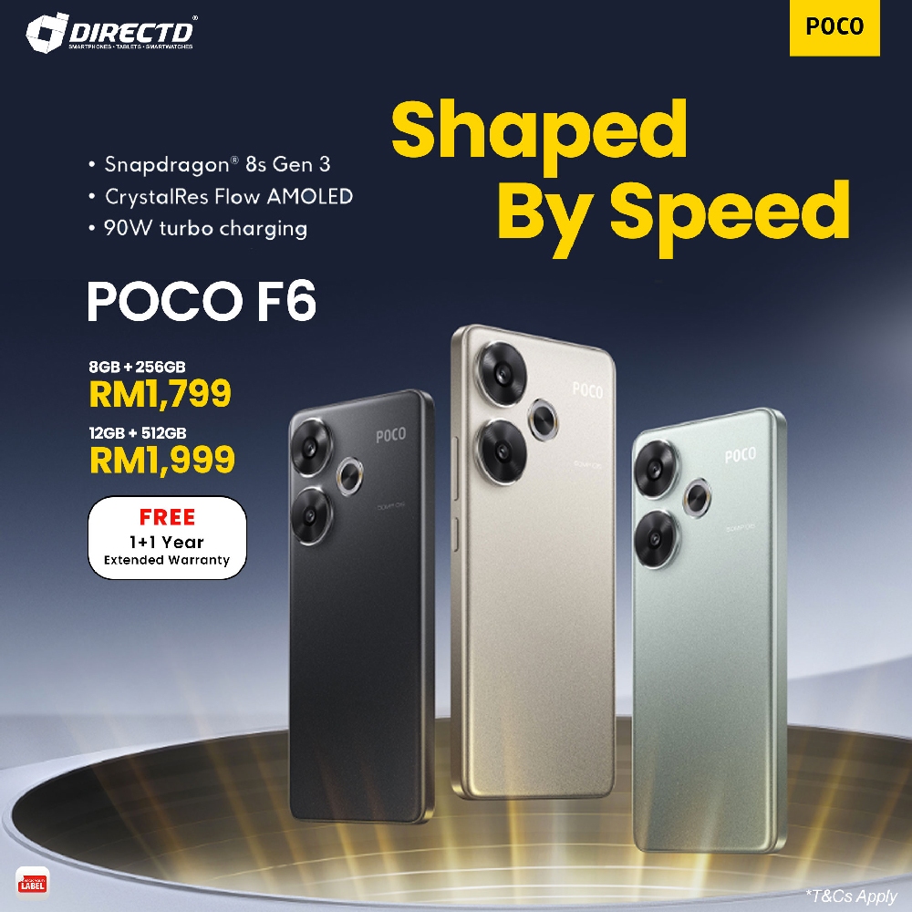 POCO F6 [Snapdragon 8s Gen 3 | 90W charging | 1.5K CrystalRes display | 50MP OIS] | Shopee Malaysia