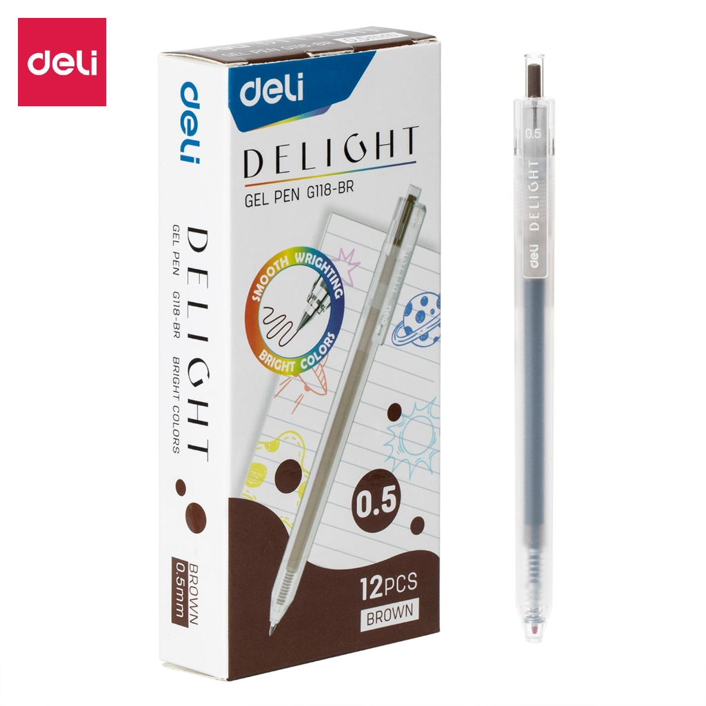 Deli Delight Gel Pen Multiple Colour Pens 0.5mm Smooth Writing Bright ...