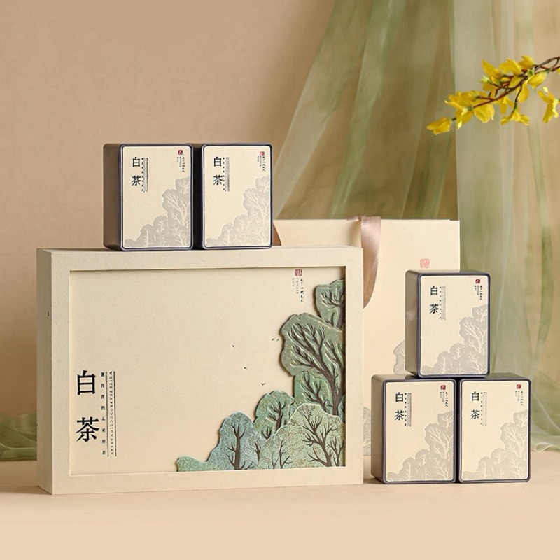 White tea gift box Gifts for teachers and mothers云南月光白茶茶叶礼盒五罐装送妈妈送闺蜜送老师 ...