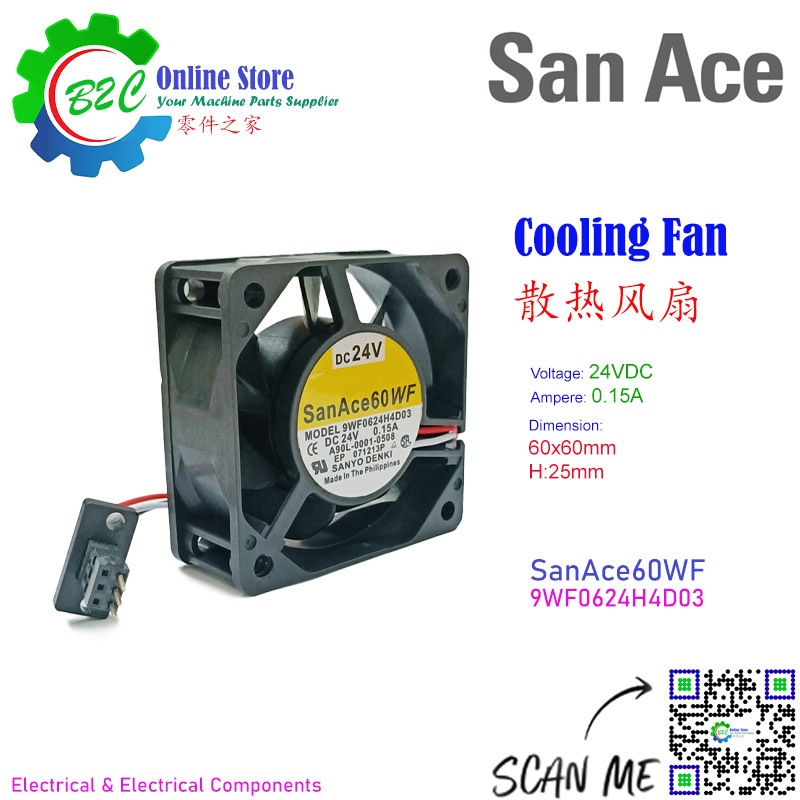 San Ace 9WF0624H7D03 60x60mm 25mm Sanyo Denki Cooling Fan Fanuc Servo ...