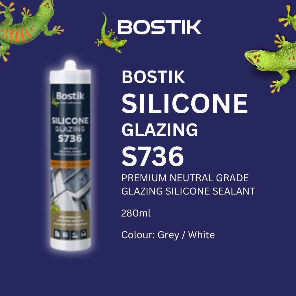 BOSTIK SILICONE GLAZING S736 PREMIUM NEUTRAL GRADE GLAZING SILICONE ...