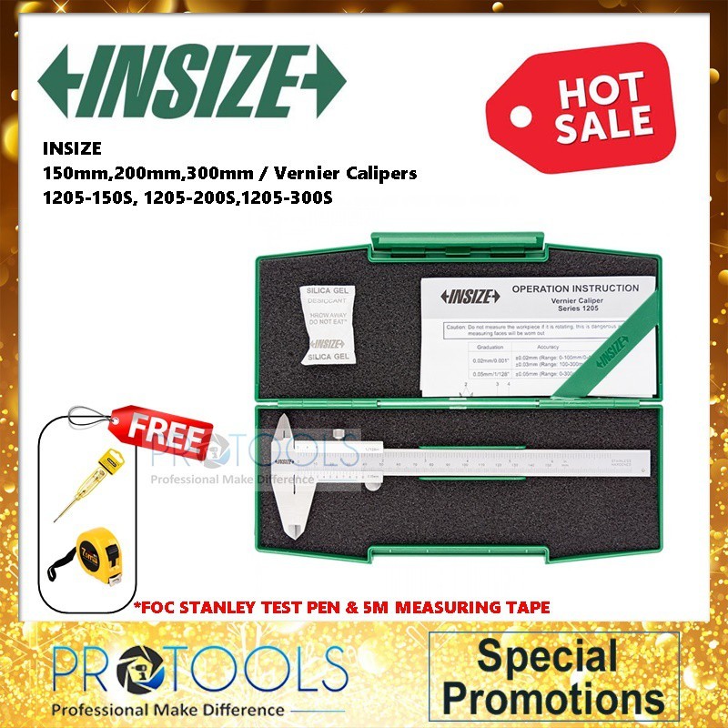Insize 1205-150S , 1205-200S , 1205-300S 150mm,200mm,300mm / Vernier Calipers | Shopee Malaysia