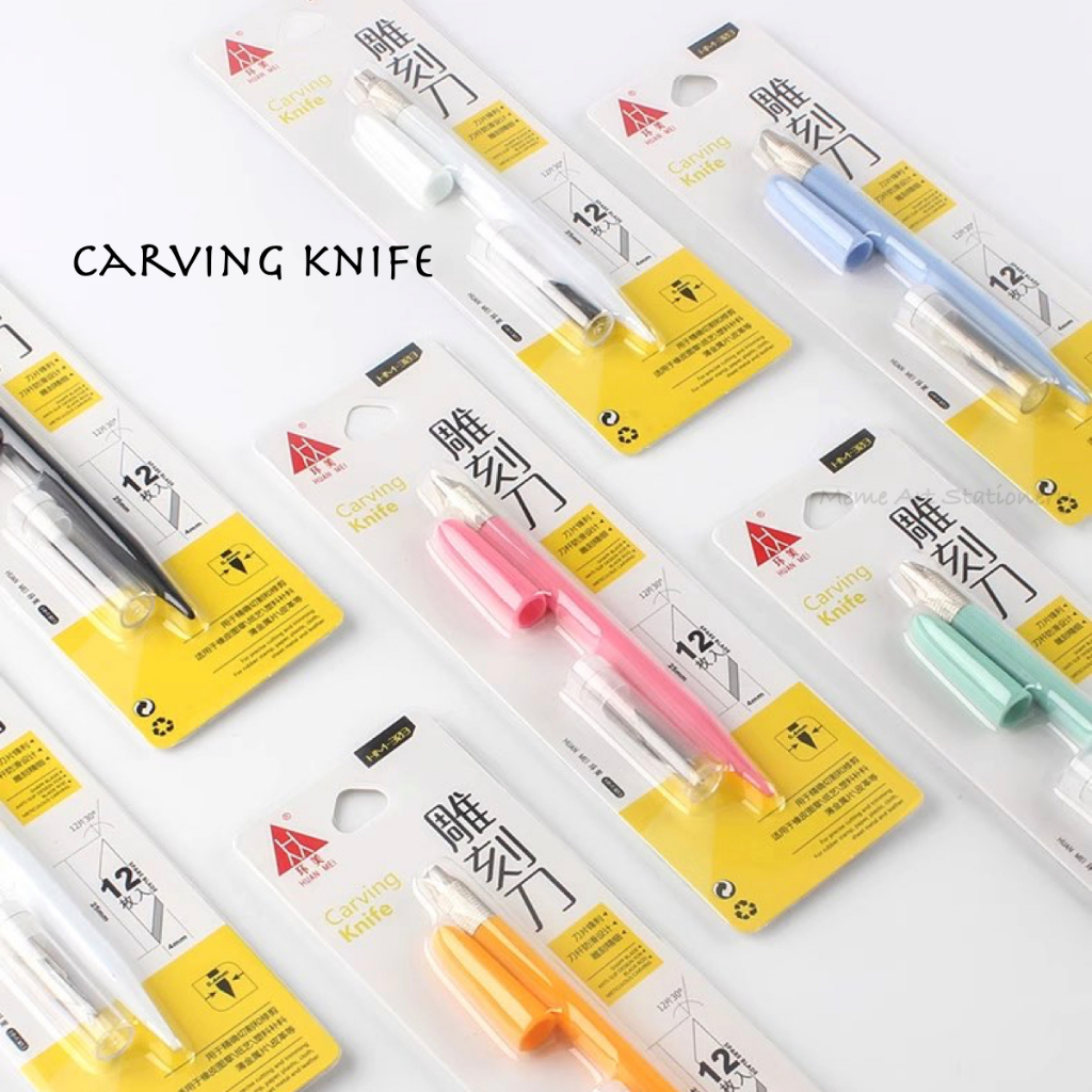 MEME Morandi Color Carving Knife Set Pen Knife Cutter Sharp Blades Cut ...