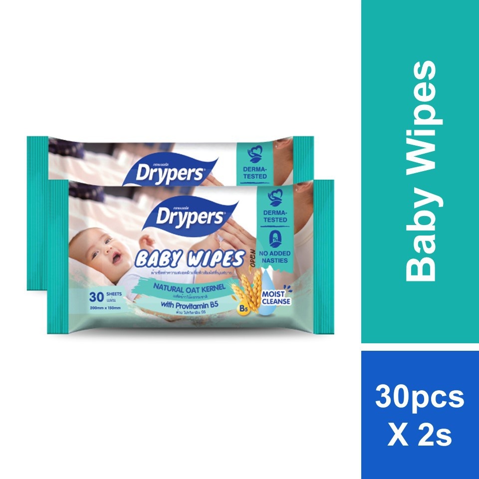 Drypers Baby Wipes Natural Oat Kernel 30sheets | Shopee Malaysia