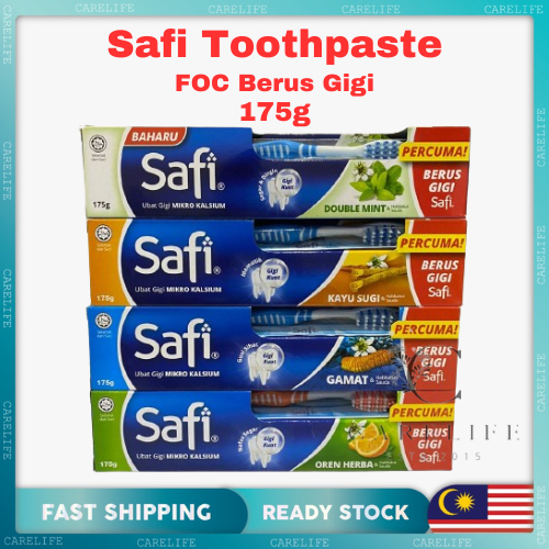 Safi Toothpaste / Safi Ubat Gigi 175g (FREE TOOTHBRUSH) | Shopee Malaysia