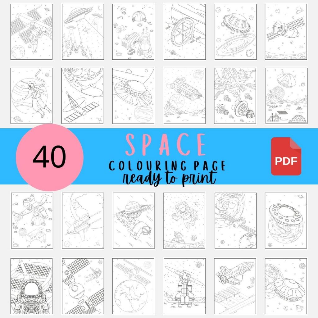 [PDF] A002 Space Colouring Pages for Kids | Coloring book | Shopee Malaysia