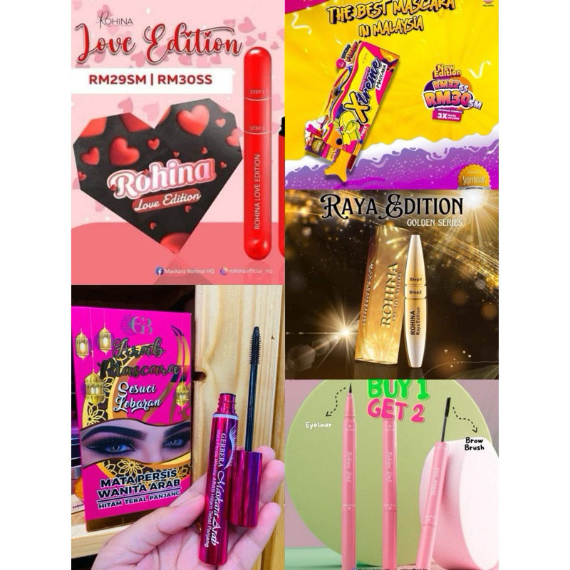 MASCARA VIRAL | ROHINA EDISI 2024 | RAYA GOLD | EYELINER X BROWBRUSH ...