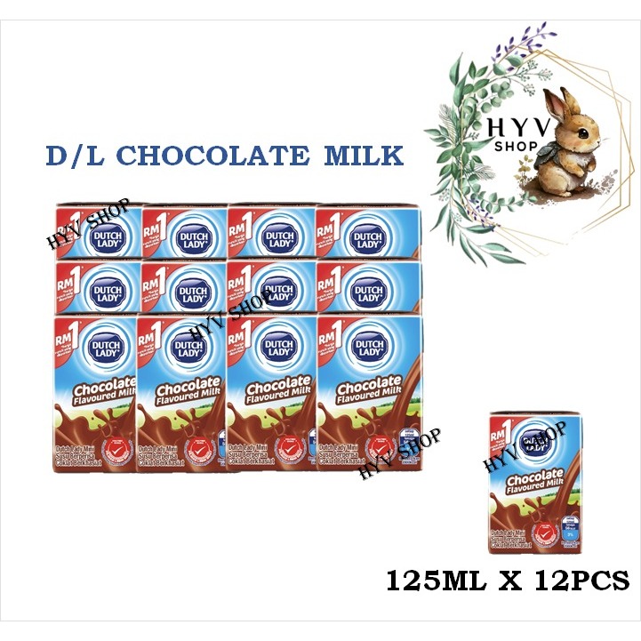 Dutch Lady Mini Chocolate Milk (125ml x 12pcs) Exp:03/2025 | Shopee Malaysia