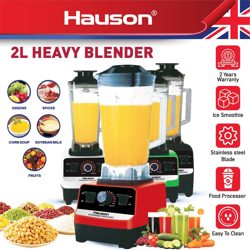 HAUSON 2L Heavy Duty Blender Mixer Juicer Food Processor Ice Smoothies ...