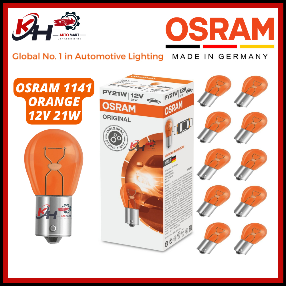 100% Original 💎 Osram 💎 12V 1141 (Y) ORANGE P21W BAU15S 1156 HALOGEN BULB Car Signal Light ...