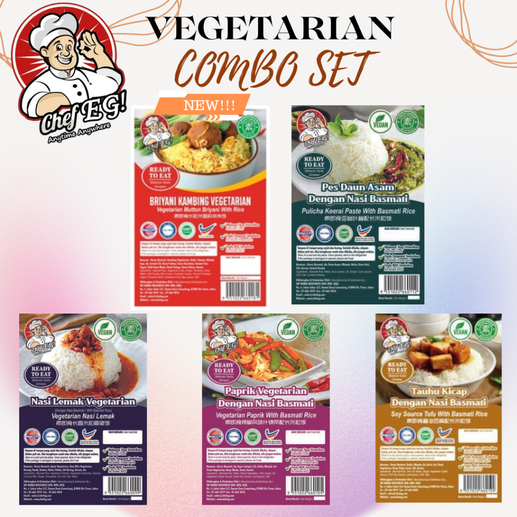 Vegetarian RTE Food Ready-to-eat Meals (5 Flavors) (320g - 350g ...