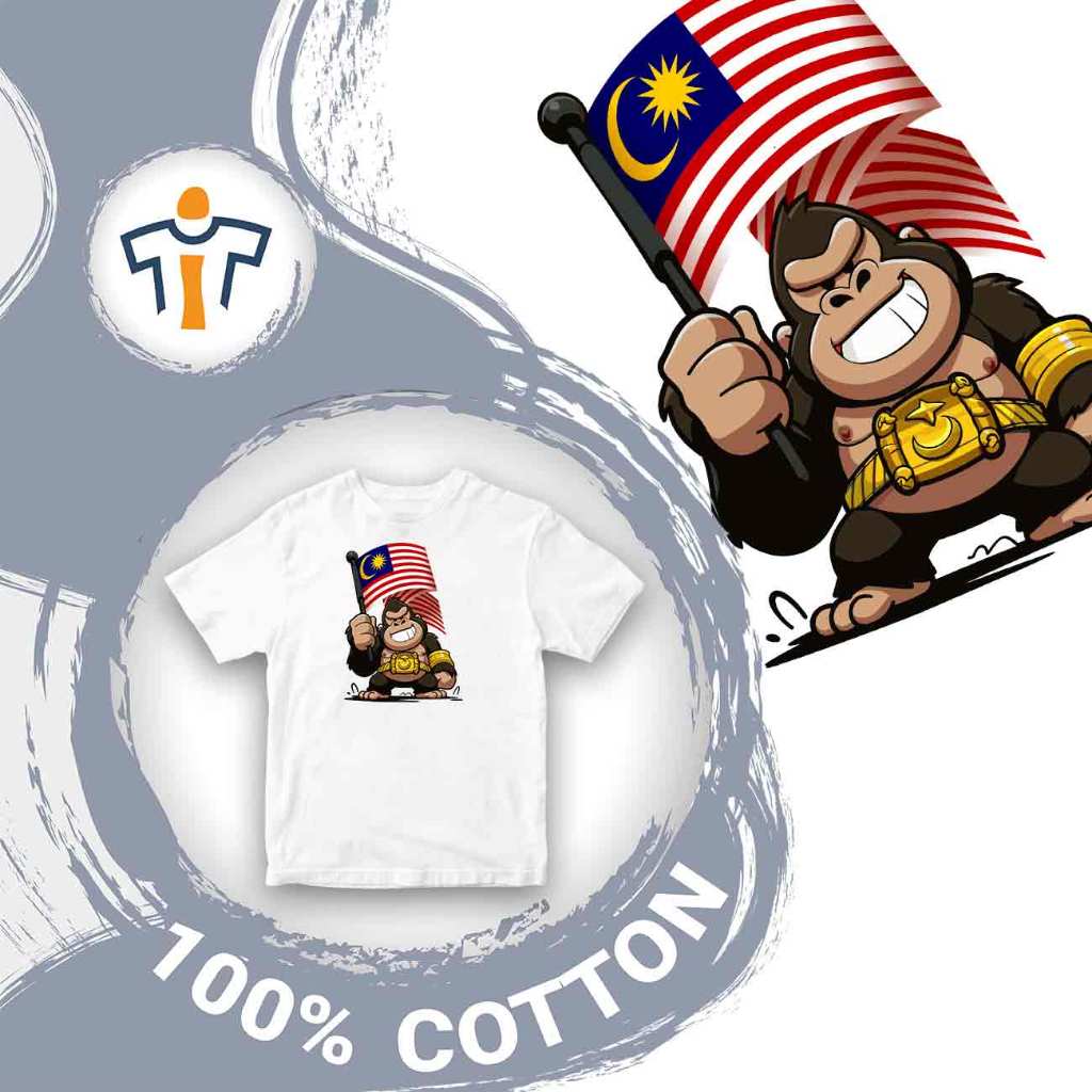Baju T Shirt King Kong Malaysia Merdeka Jalur Gemilang Independent ...