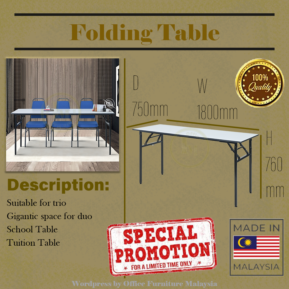 [READY STOCK] Folding Table / Banquet Table / Meja Lipat / Meja Tuition ...