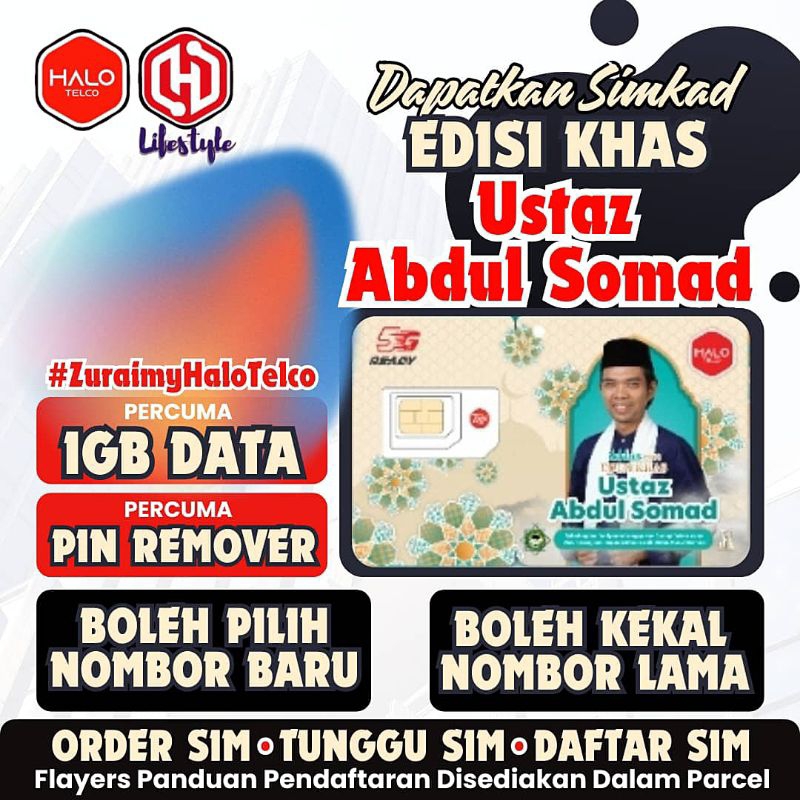 Simkad Halo Telco Tune Talk Edisi Ustaz Abdul Somad (Unlimited Call ...