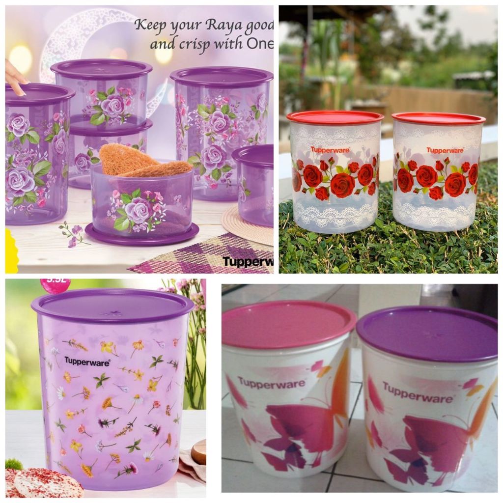 72067* Tupperware Maxi Canister/ One Touch Canister 5.5L/Bekas Keropok / Maxi canister Buterfly ...
