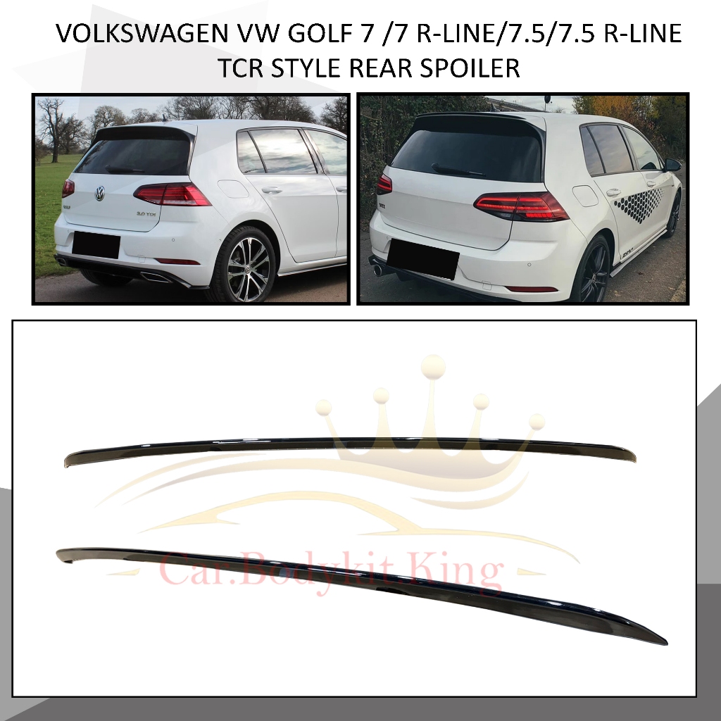 VOLKSWAGEN GOLF MK7 MK7.5 R/RLINE TCR STYLE REAR ROOF SPOILER LIP WITH ...