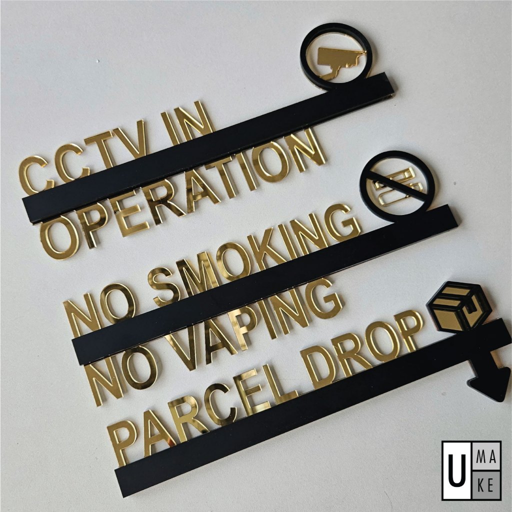 No Smoking / Staff Only / Parcel Drop Here Sign / CCTV in operation ...