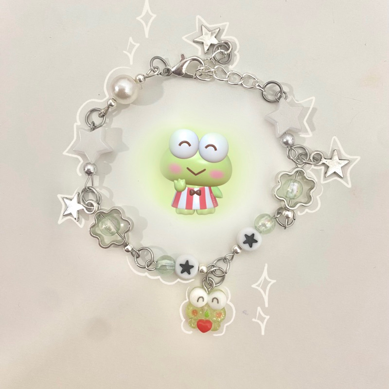 Handmade Keroppi Chain Bracelet Sanrio Kuromi My Melody Hello kitty ...