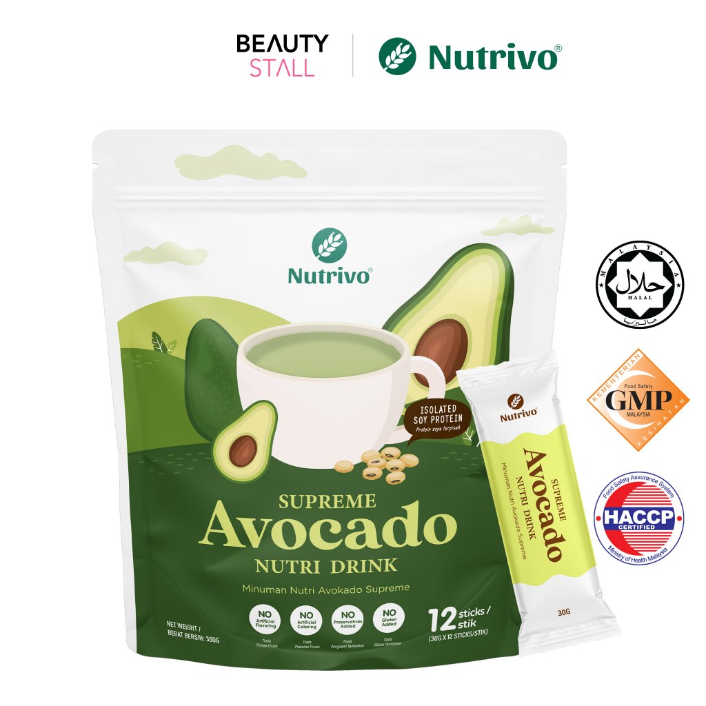 Nutrivo Supreme Avocado Nutri Drink 30g x 12 Sticks| Isolated Soy ...
