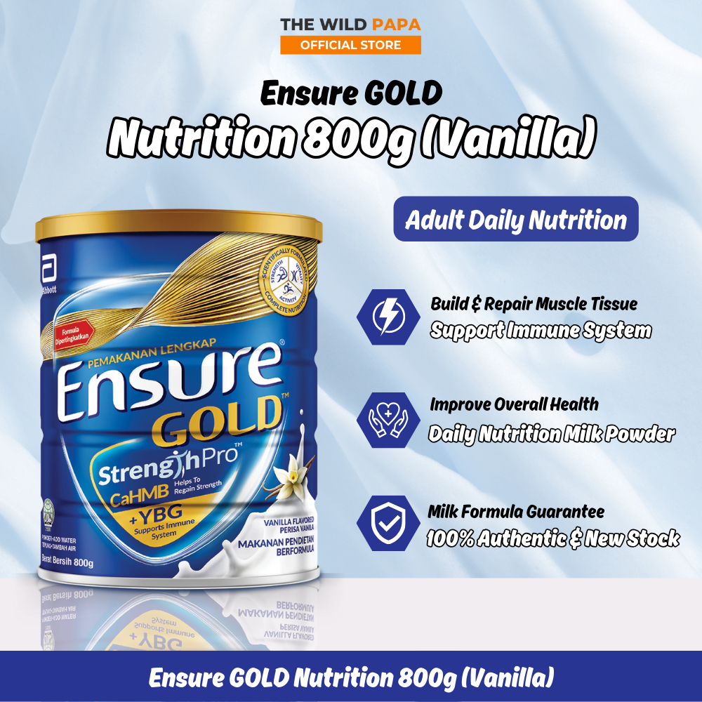 ENSURE Gold Adult Complete Nutrition 800g(Vanilla) Build & Repair Muscle Tissue Formula Dietary ...