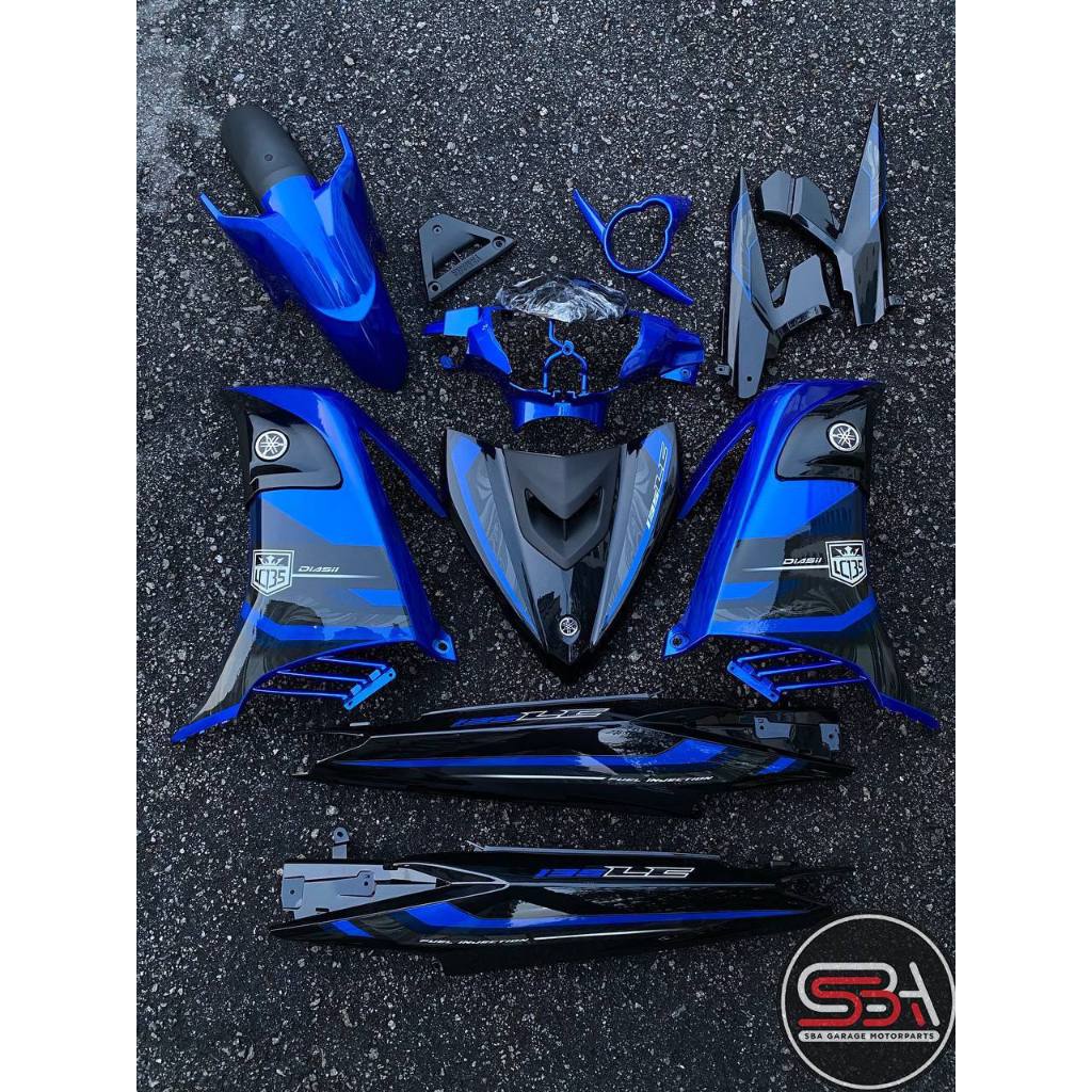 COVERSET BODYSET YAMAHA LC LC135 V6 V7 DR EXCITER BLUE BIRU EXR STRIPE ...