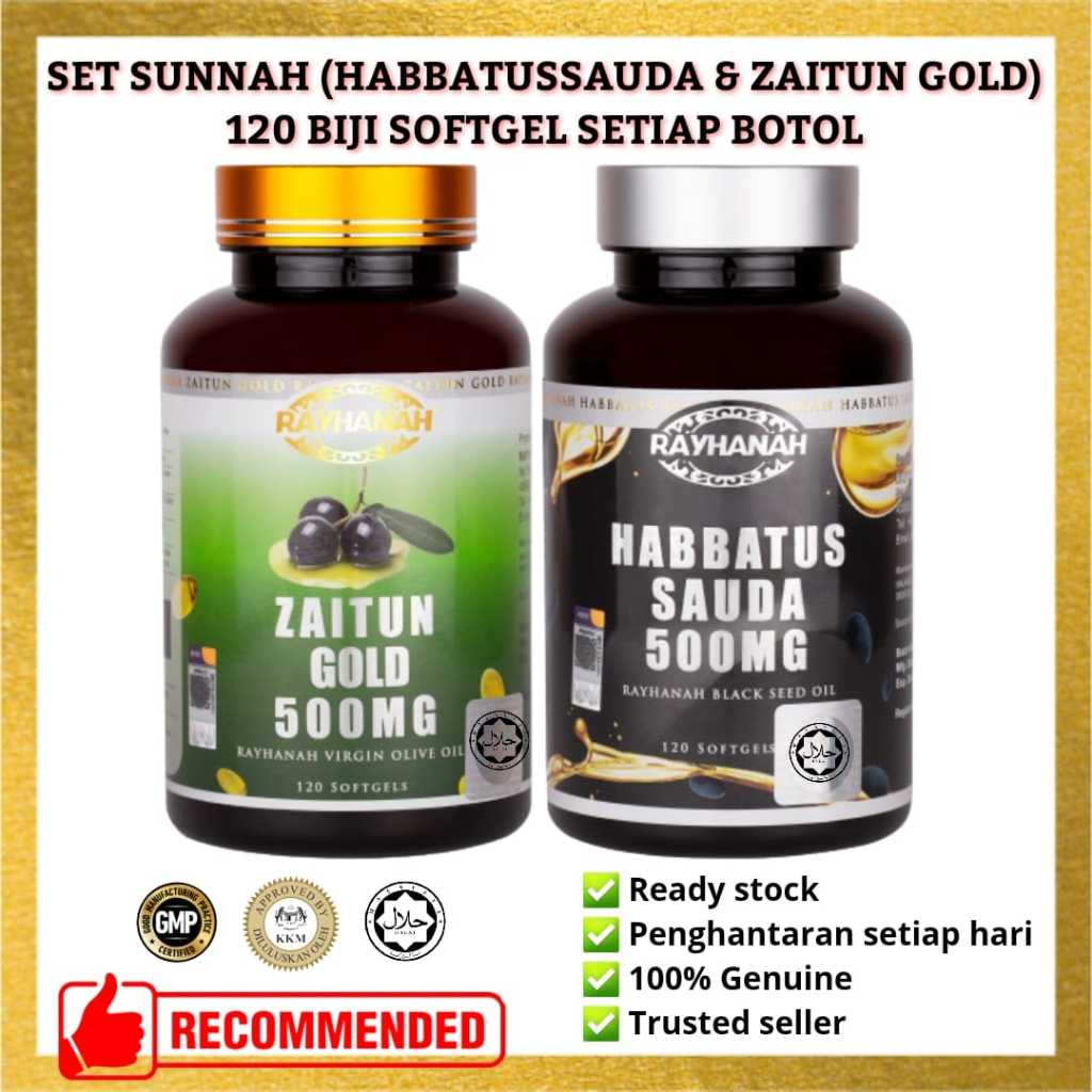 💥BEST BUY💥 RAYHANAH Habbatussauda dan Zaitun Gold Softgels. | Shopee ...