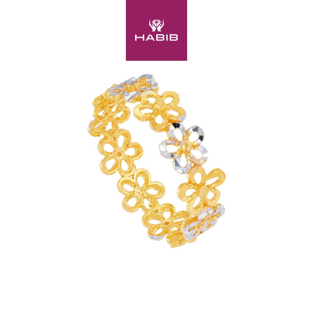 HABIB 916/22K Yellow and White Gold Ring (Flower) SKR17170922-A ...